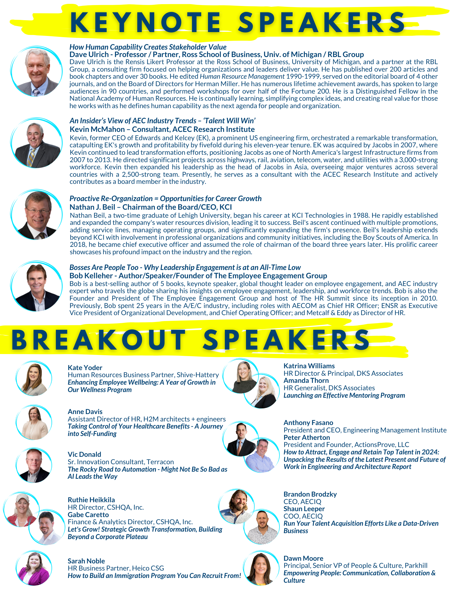 2024 AEC HR Summit Speakers – Learn who is featured at the Summit